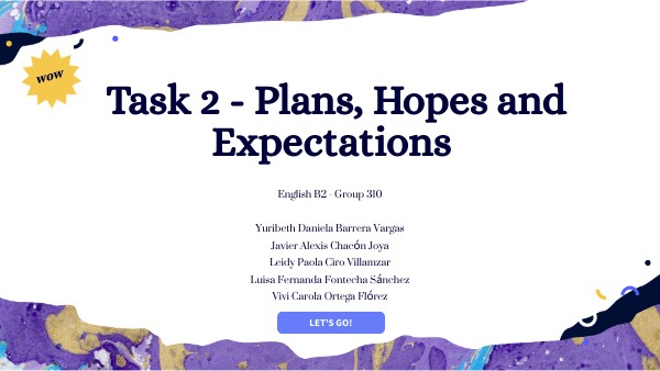 Task 2 - Plans, Hopes and Expectations - Group 310