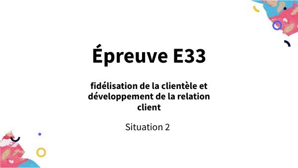 épreuve E33 | Genially