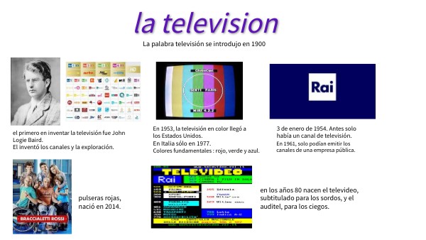 HISTORIA DE LA TELEVISION, SPAGNOLO | Genially