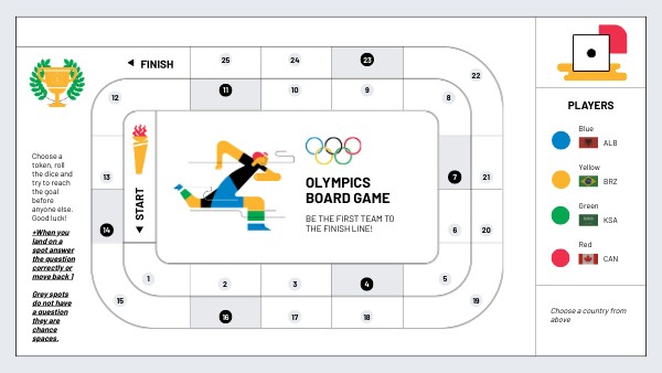 OLYMPICS BOARD GAME VOCAB REVIEW