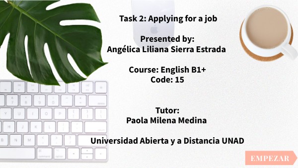 Task 2: Applying for a job | Genially