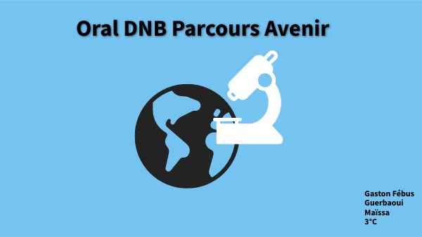 ORAL DNB PARCOURS AVENIR MAÏSSA | Genially