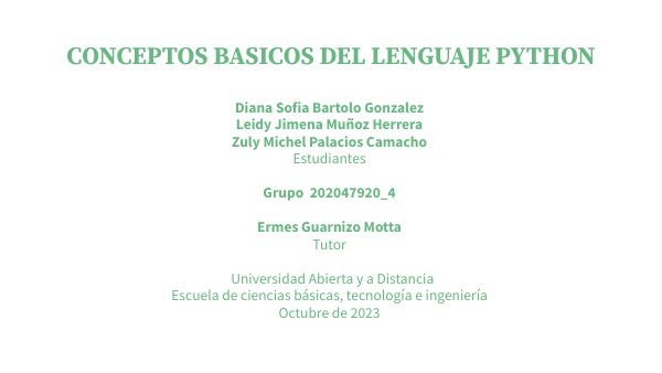CONCEPTOS BASICOS DEL LENGUAJE PYTHON | Genially