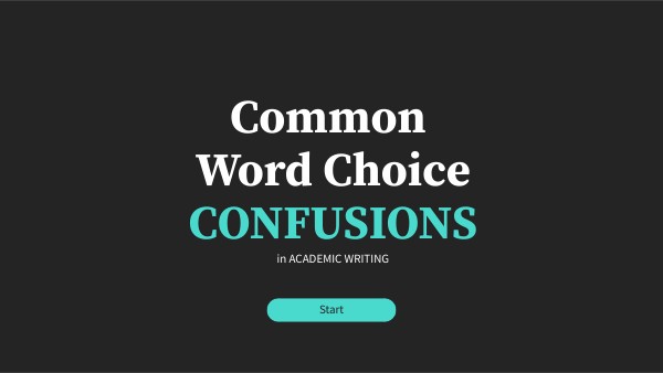 WORD CHOICE CONFUSIONS | Genially