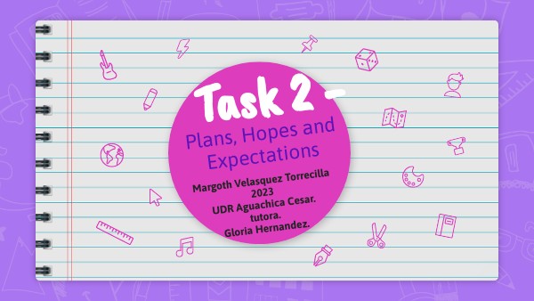 TASK 2 plans, hopes and expectations.