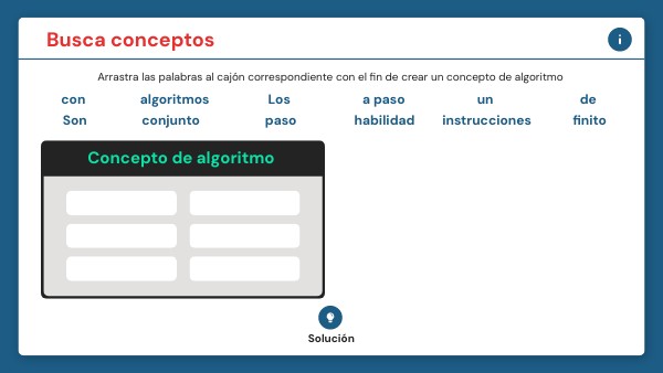 Juego de algoritmos | Genially