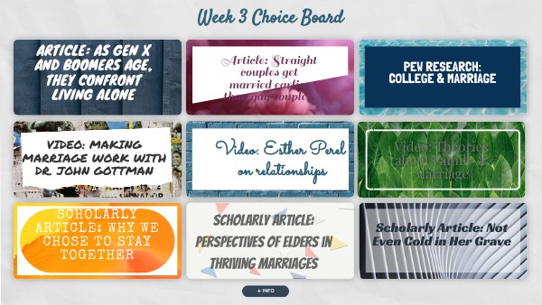 Week 3 Choice Board