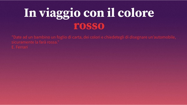 In viaggio con il colore rosso | Genially