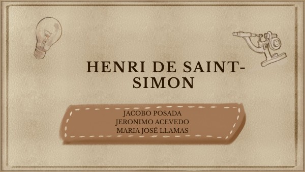 HENRI DE SAINT SIMON