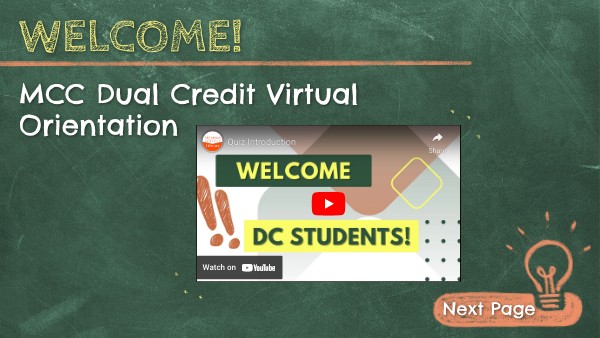 MCC Dual Credit Virtual Learning Commons Orientation