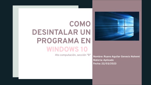 Como desinstalar un programa en Windows 10