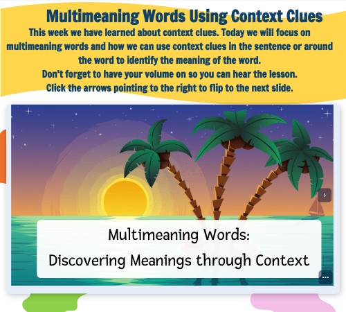 context clues multimeaning words