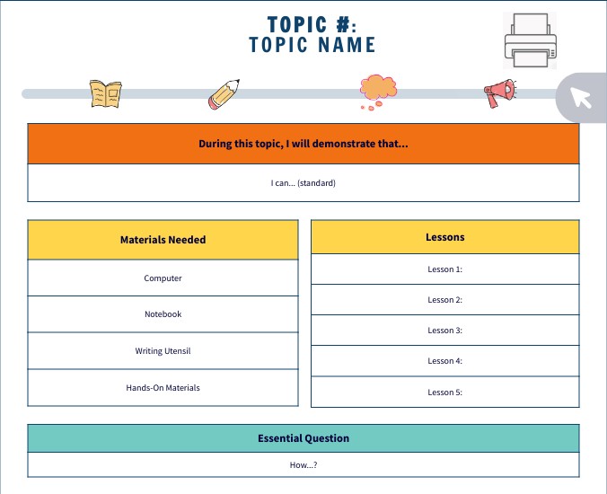 Topic #5 ELA Topic Landing Page Template | Genially