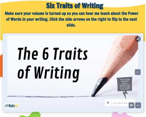 six traits of writing day 1 | Genially