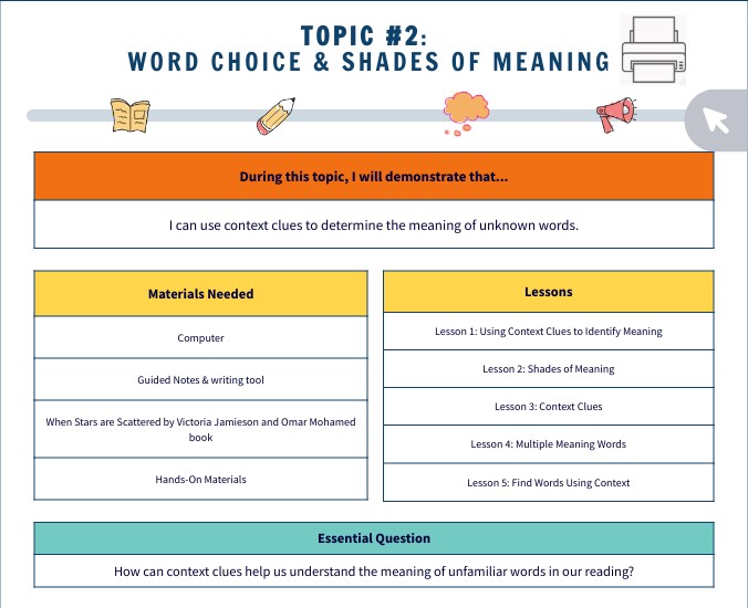 ELA Topic 2 Landing Page