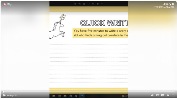 teacher video quickwrite