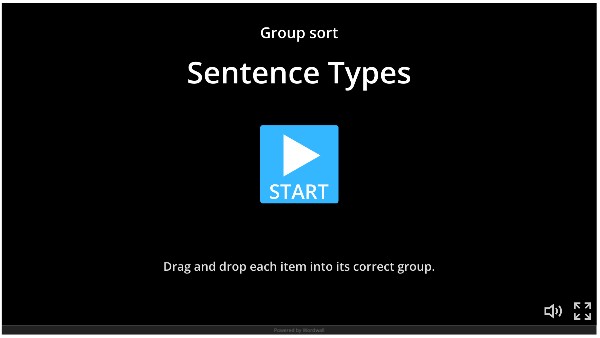 sentence types group sort