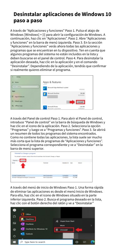 Como desinstalar un programa en windows 10