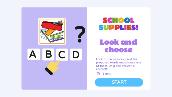 SCHOOL SUPPLIES: LOOK AND CHOOSE