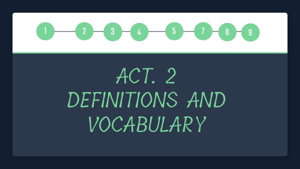 Act. 2 - Definitions and vocabulary