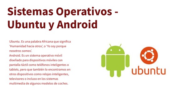 Sistemas Operativos - Ubuntu y Android | Genially