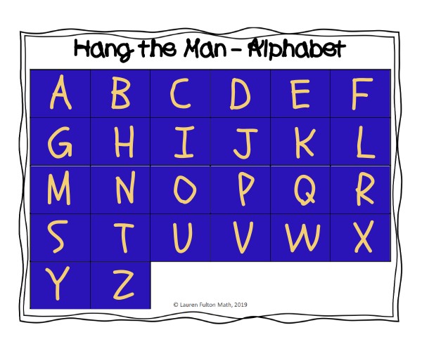 PT - Hang The Man Alphabet