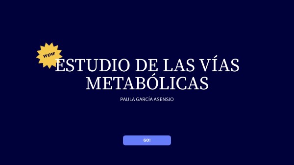 ESTUDIO DE LAS VÍAS METABÓLICAS | Genially