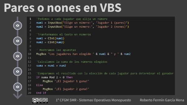 Pares o nones en VBS