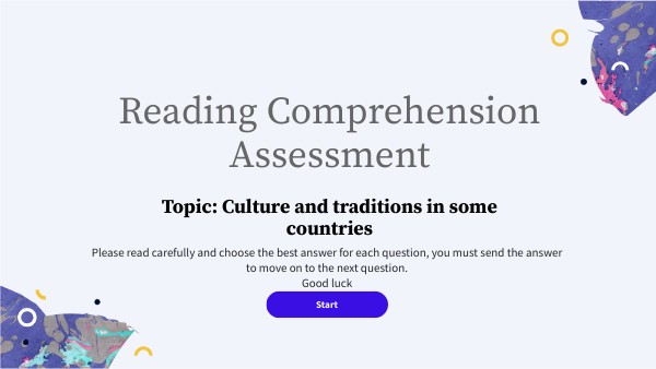 Reading Comprehension Assessment for Advanced Students_Susana Sanchez | Genially