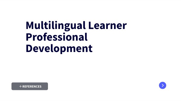 Multilingual Learner Professional Development