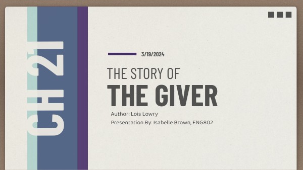 THE GIVER PRESENTATION | Genially