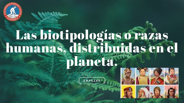 biotipologías o razas humanas, distribuidas en el planeta. | Genially