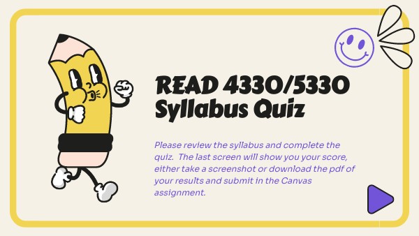 Syllabus Quiz | Genially