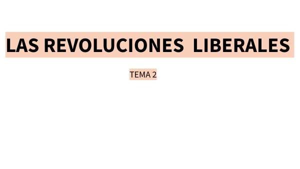 REVOLUCIONES LIBERALES