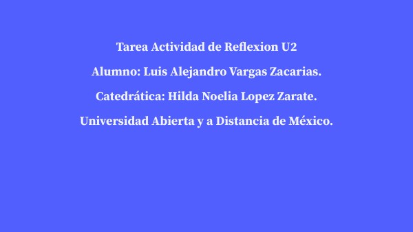 Actividad de Reflexión Unidad 2 | Genially
