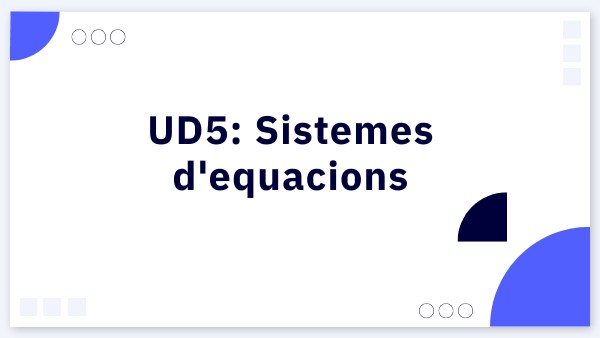 UD5: Sistemes d'equacions