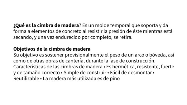 INFORME DEL PROCESO CONSTRUCTIVO DE CIMBRAS DE MADERAS.