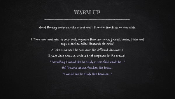 Research Methods Day 1