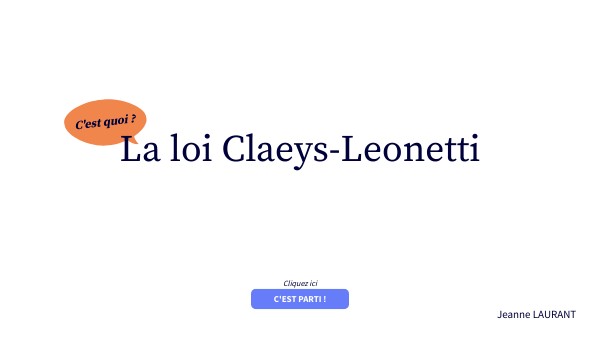 Jeanne Laurant- la loi Claeys Leonetti