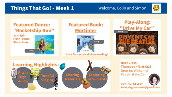 Things That Go! - Week 1 Recap