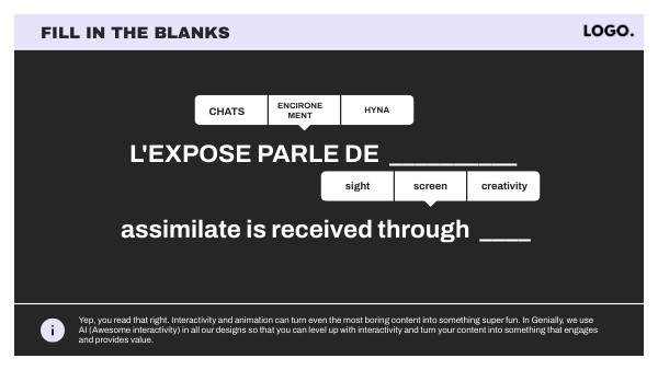 Compléter la phrase | Genially