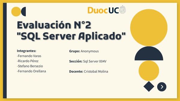 Evaluación N°2- SQL SERVER - EVALUACIÓN N°1 | Genially