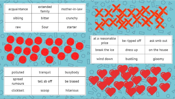 Intermediate Revision 1 Vocab Noughts and Crosses
