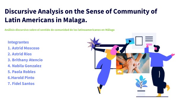 Discursive Analysis on the Sense of Community of Latin Americans in ...