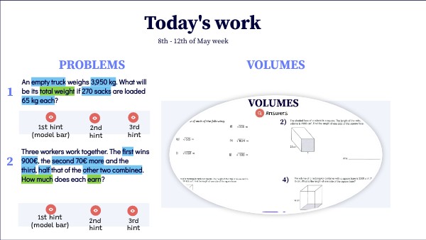 Taller Math week May 8th - 12th | Genially