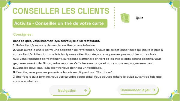 O2 Conseiller - Activité Conseiller les clients | Genially