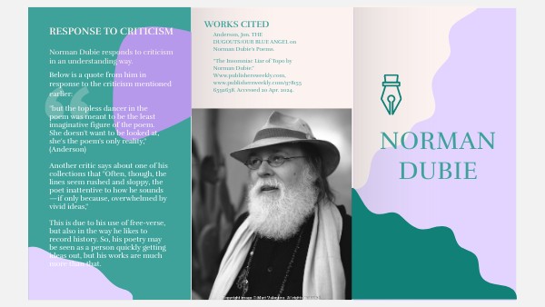 Digital Flyer - Norman Dubie