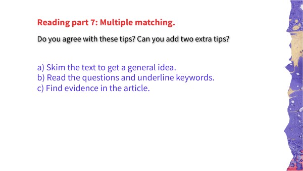 Reading part 7 | Genially