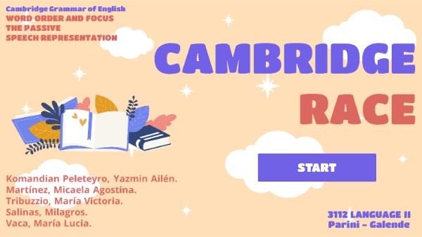 CAMBRIDGE RACE | Genially