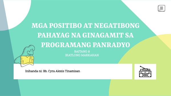 KONTEMPORARYONG PROGRAMANG PANRADYO | Genially